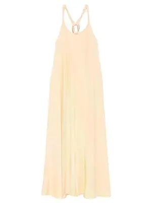 Patrizia Pepe Ring Hardware Detailed Maxi Dress - Neutrals