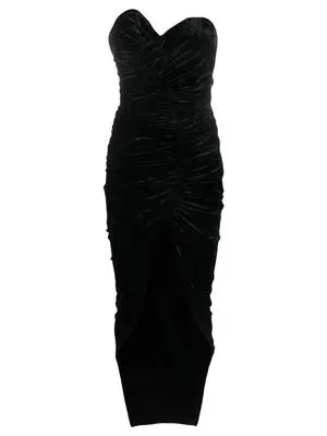 Alexandre Vauthier Strapless Velvet Dress - Black