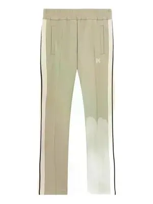 Palm Angels Monogram-embroidered Striped Track Pants - Grey