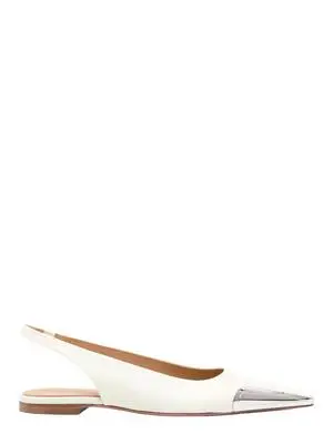 Off-White Allenframe Leather Ballerina Shoes - Neutrals
