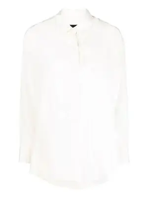 NILI LOTAN Sheer Silk Long-sleeved Shirt - Neutrals