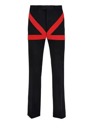 FERRAGAMO Graphic-print Tailored Trousers - Black