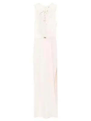 Elisabetta Franchi Lace-up Dress - Neutrals