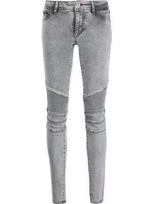 Philipp Plein Acid Wash Skinny Jeggings - Black