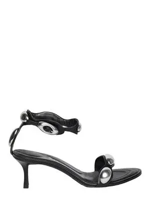 Alexander Wang Dome 65mm Leather Sandals - Black
