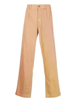 Palm Angels Ripped-detail Straight-leg Trousers - Neutrals