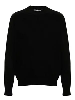 Palm Angels Monogram-print Crew-neck Jumper - Black