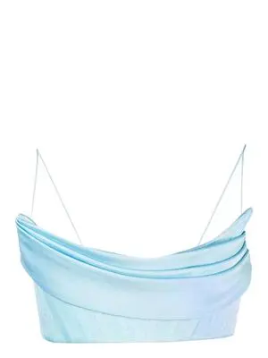 Alex Perry Draped-detail Cropped Corset - Blue