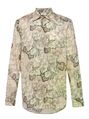 Etro Floral-print Cotton Shirt - Neutrals