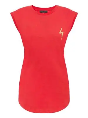 GIUSEPPE ZANOTTI Sleeveless Logo Embroidered Tank Top - Red