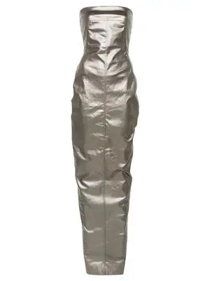 Rick Owens Coated Strapless Bustier Gown - Grey