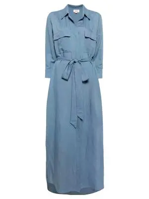 L'Agence Cameron Linen-blend Shirt Dress - Blue