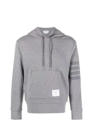 Thom Browne Stripe-detail Sleeve Hoodie - Grey