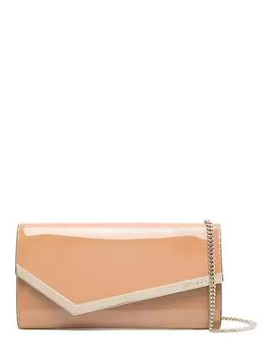 JIMMY CHOO Emmie Leather Clutch Bag - Neutrals