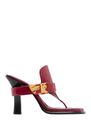 Burberry Bay Leather Sandals - Red