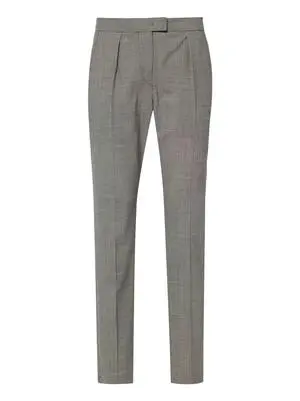 Isabel Marant Étoile Nolena Houndstooth Stretch-wool Trousers - Black