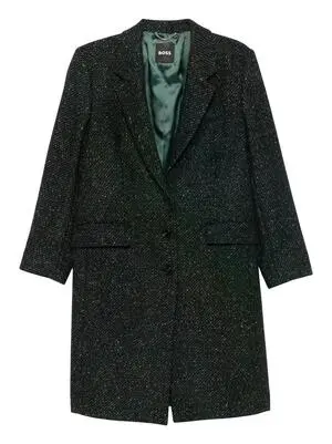 BOSS Patterned Jacquard Mid-length Coat - Blue