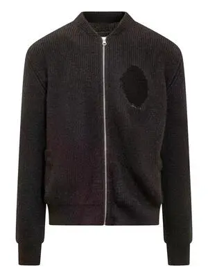 MAISON MARGIELA Distressed-detail Knit Cardigan - Black