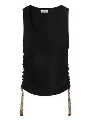 Burberry Check Trim Tank Top - Black