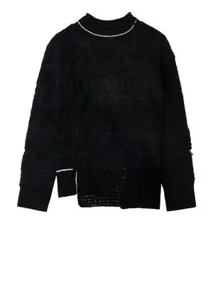 Y’s Contrast-stitching Jumper - Black