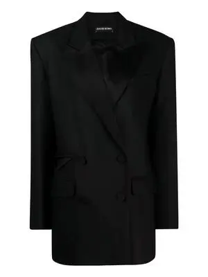 David Koma Double-breasted Tuxedo Blazer - Black