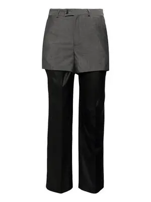 BETTTER Layered Straight Trousers - Black