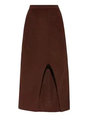 AERON Delos Knitted Maxi Skirt - Brown