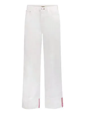 L'Agence Miley Wide-leg Jeans - White