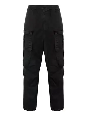 Stone Island Compass-patch Cotton Cargo Trousers - Black