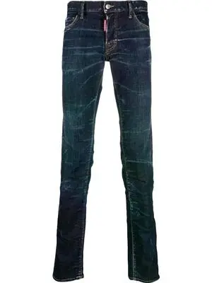Dsquared2 Logo-patch Skinny-cut Jeans - Blue