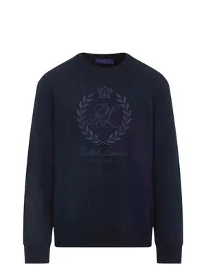 Ralph Lauren Purple Label Embroidered Logo Sweatshirt - Blue