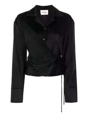 Nanushka Merano Wrap Shirt - Black