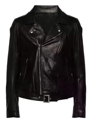 Rick Owens Lukes Stooges Leather Jacket - Black