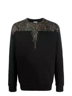 COUNTY OF MILAN Marcelo Burlon Animalier Wings Organic Cotton Sweatshirt - Black