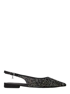 TWINSET Rhinestone-embellished Slingback Ballet Flats - Black