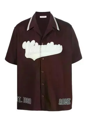 Valentino Garavani Logo-patch Short-sleeve Shirt - Red