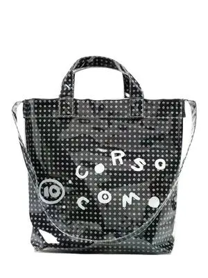 10 CORSO COMO Logo-print Coated Tote Bag - Black
