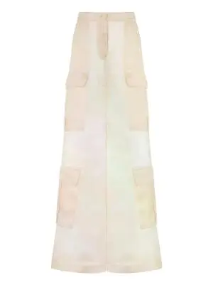 Moschino Silk Wide-leg Trousers - Neutrals