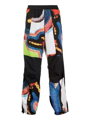 AMBUSH Abstract-pattern Paneled Track Pants - Black