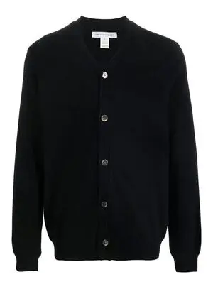 Comme Des Garçons V-neck Wool Cardigan - Black