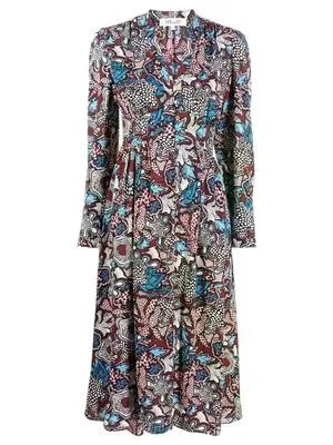 Diane Von Furstenberg Floral-print Midi Dress - Red