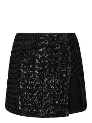 Oseree Paillette-embellished Miniskirt - Black