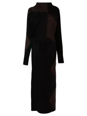 Philosophy Di Lorenzo Serafini Scoop-back Knitted Maxi Dress - Black
