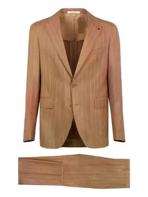 Tagliatore Striped Suit Neutrals