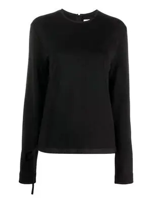 JIL SANDER Zip-up Extra-long Sleeve Sweatshirt - Black