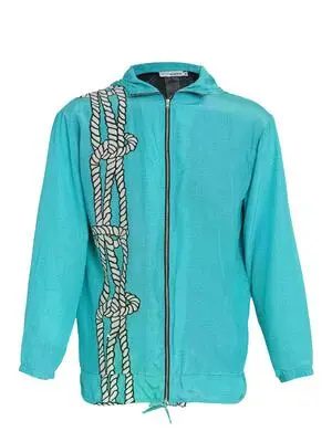 AMIR SLAMA Graphic-print Zip Jacket - Blue