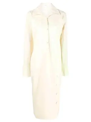 Bally Silk Button-up Long-sleeve Dress - Neutrals