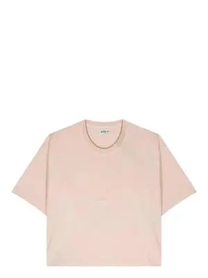 AUTRY Logo-debossed Cotton T-shirt - Pink