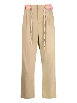 PALM ANGELS Drawstring-Waist Straight-Leg Trousers