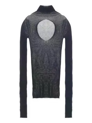 QUIRA High-neck Ribbed-knit Jumper - Black